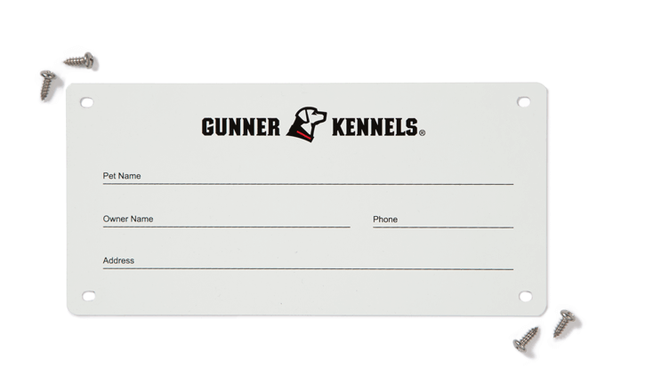GUNNER Name Plate | Dog Crate Accessories | GUNNER